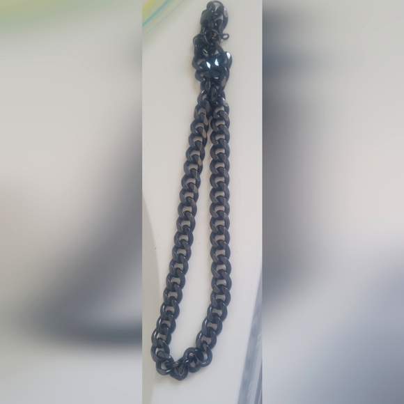 Accessories | Curb Heavy Chain Black Necklace | Poshmark